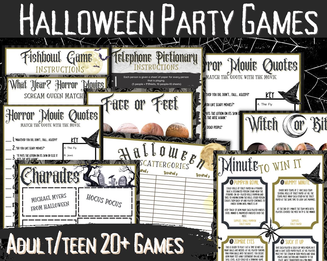 Halloween Party Games, Printable Games for Halloween, Teens and Adults ...