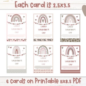 Kids Rainbow Valentine Cards Teen Class Valentines Kid's Valentines ...
