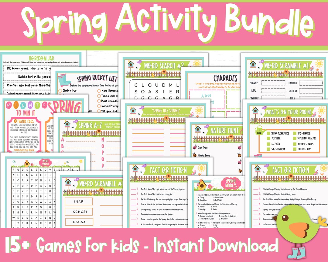 Spring Printable Game Bundle | Spring Games for Kids | Kids Spring ...