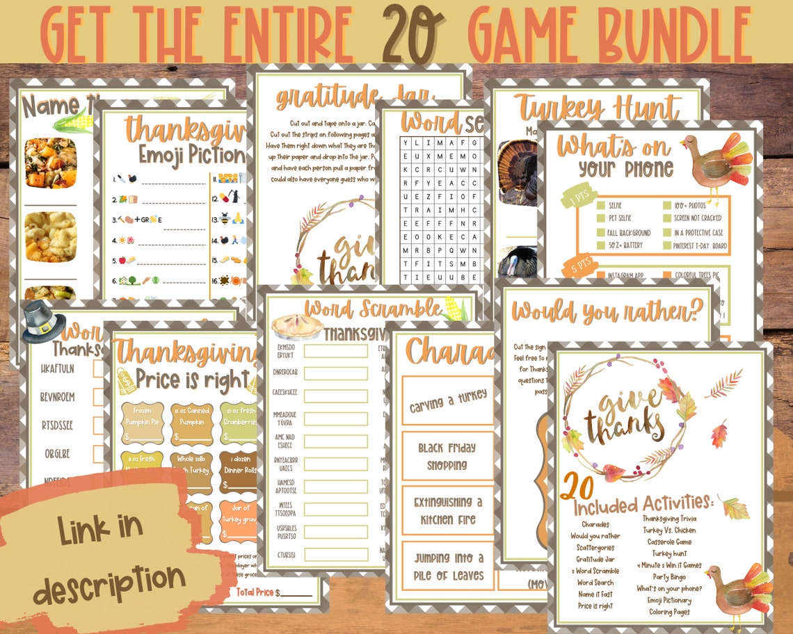 Thanksgiving Price is Right Game | Thanksgiving Printable Games ...