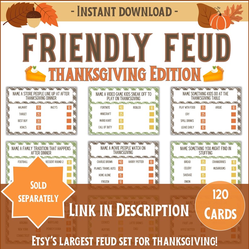 Thanksgiving Party Games, Minute to Win It Games, 60 Second Games, 16 ...