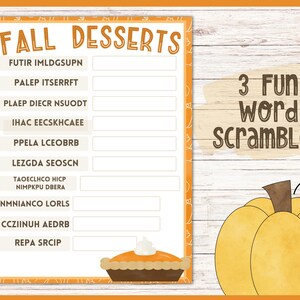 Fall Word Scramble Pack, Printable Word Scrambles, Fall Printable ...