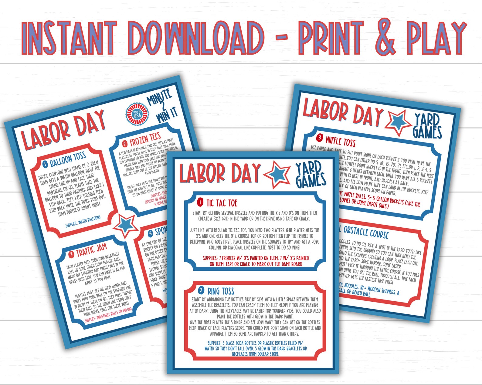 Labor Day Games | Labor Day Activities | Summer Party Game | Cookout ...