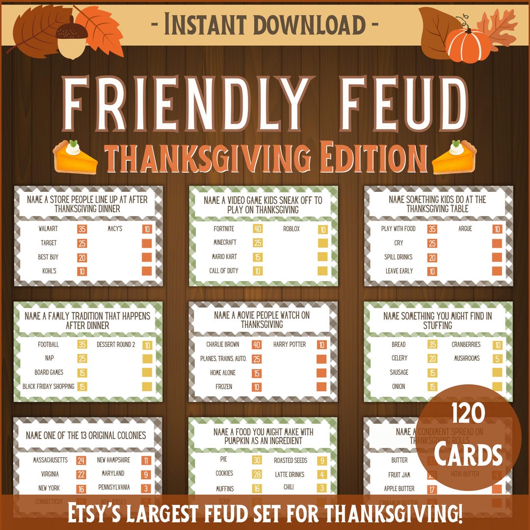 Thanksgiving Family Feud | Thanksgiving Friendly Feud | Thanksgiving ...