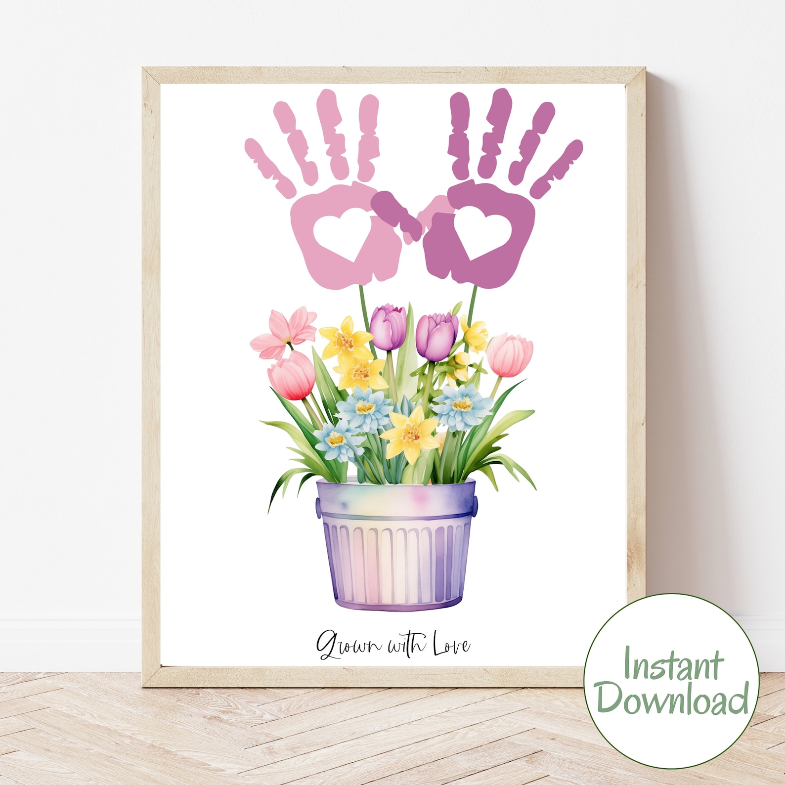 Mothers Day Handprint Printable | Mother's Day Handprint Floral Art ...