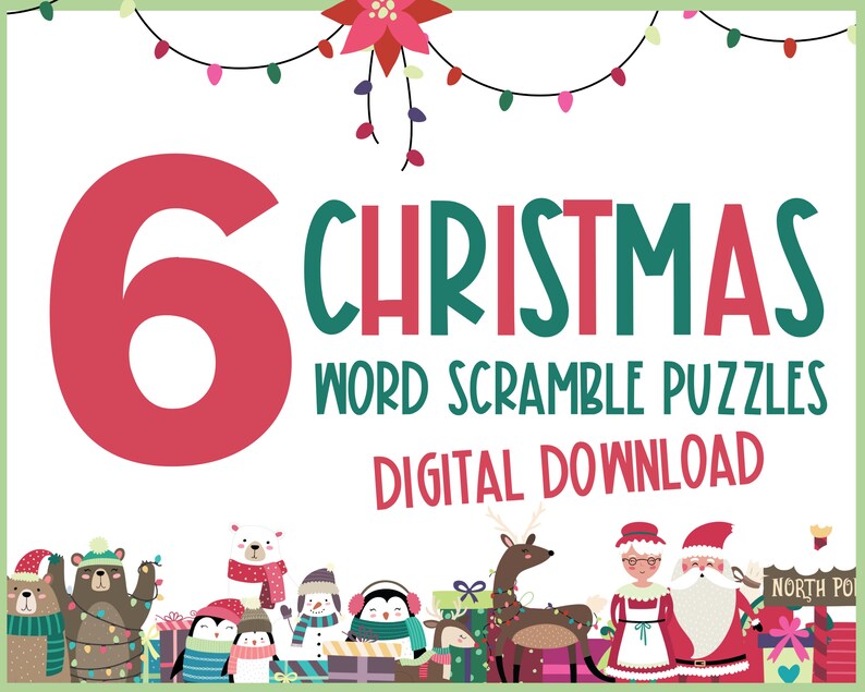Christmas Family Game Printable Word Scramble Christmas Game for Kids ...
