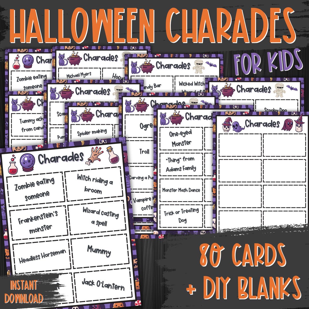 Halloween Charades for Kids | Halloween Charades | 80 Kids Halloween ...