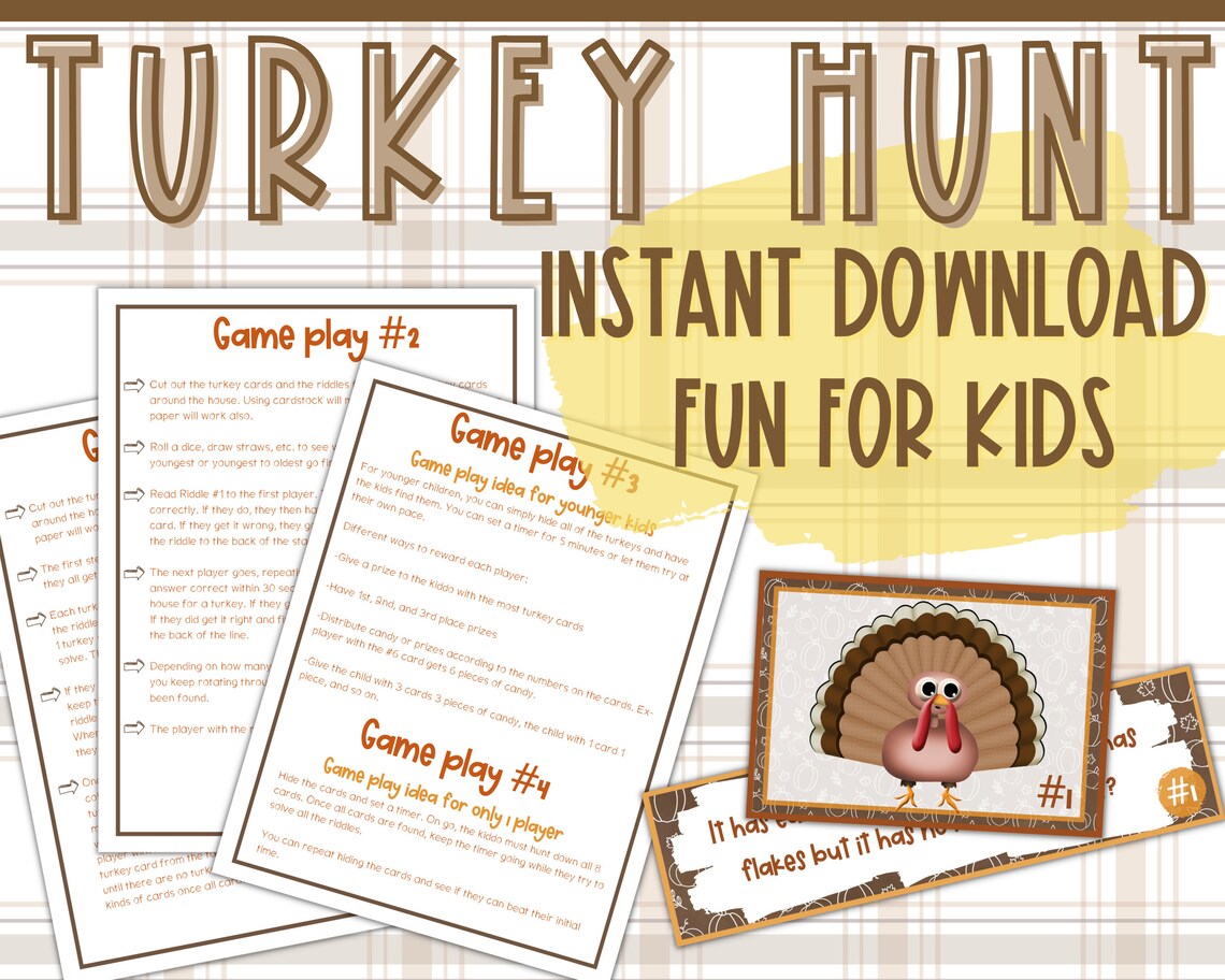 Thanksgiving Scavenger Hunt Turkey Scavenger Kids - Etsy