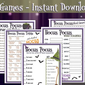 Hocus Pocus Trivia, Hocus Pocus Games, Hocus Pocus, Halloween Party ...