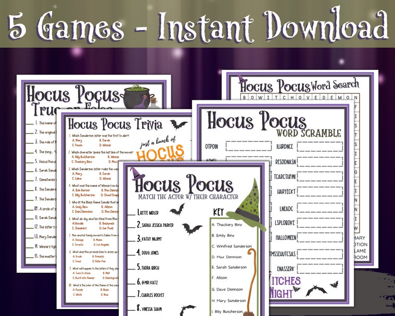 Hocus Pocus Trivia, Hocus Pocus Games, Hocus Pocus, Halloween Party ... Hocus Pocus Trivia, Hocus Pocus Games, Hocus Pocus, Halloween Party ...