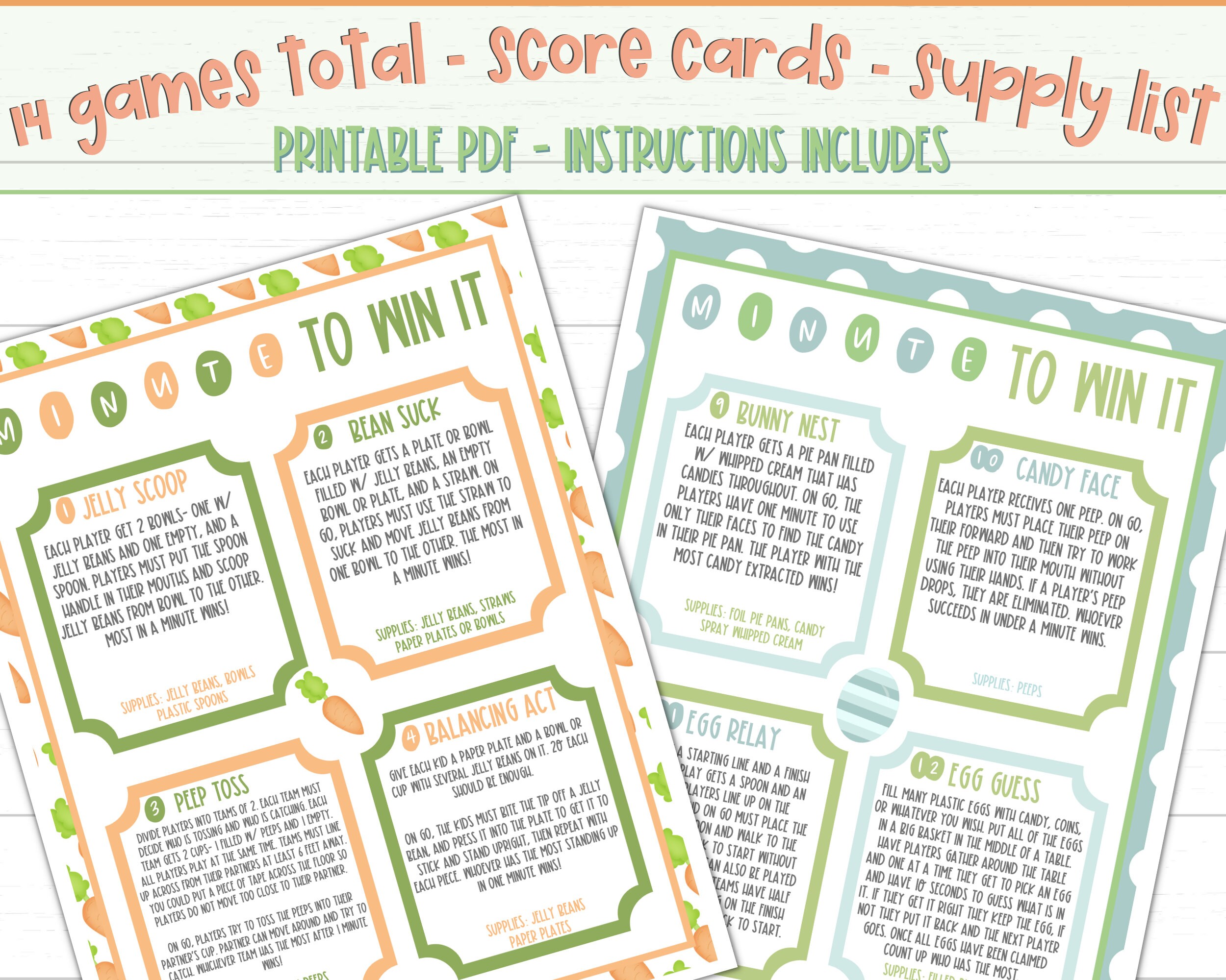 Easter Printable Game Easter Minute to Win It Kids Easter - Etsy