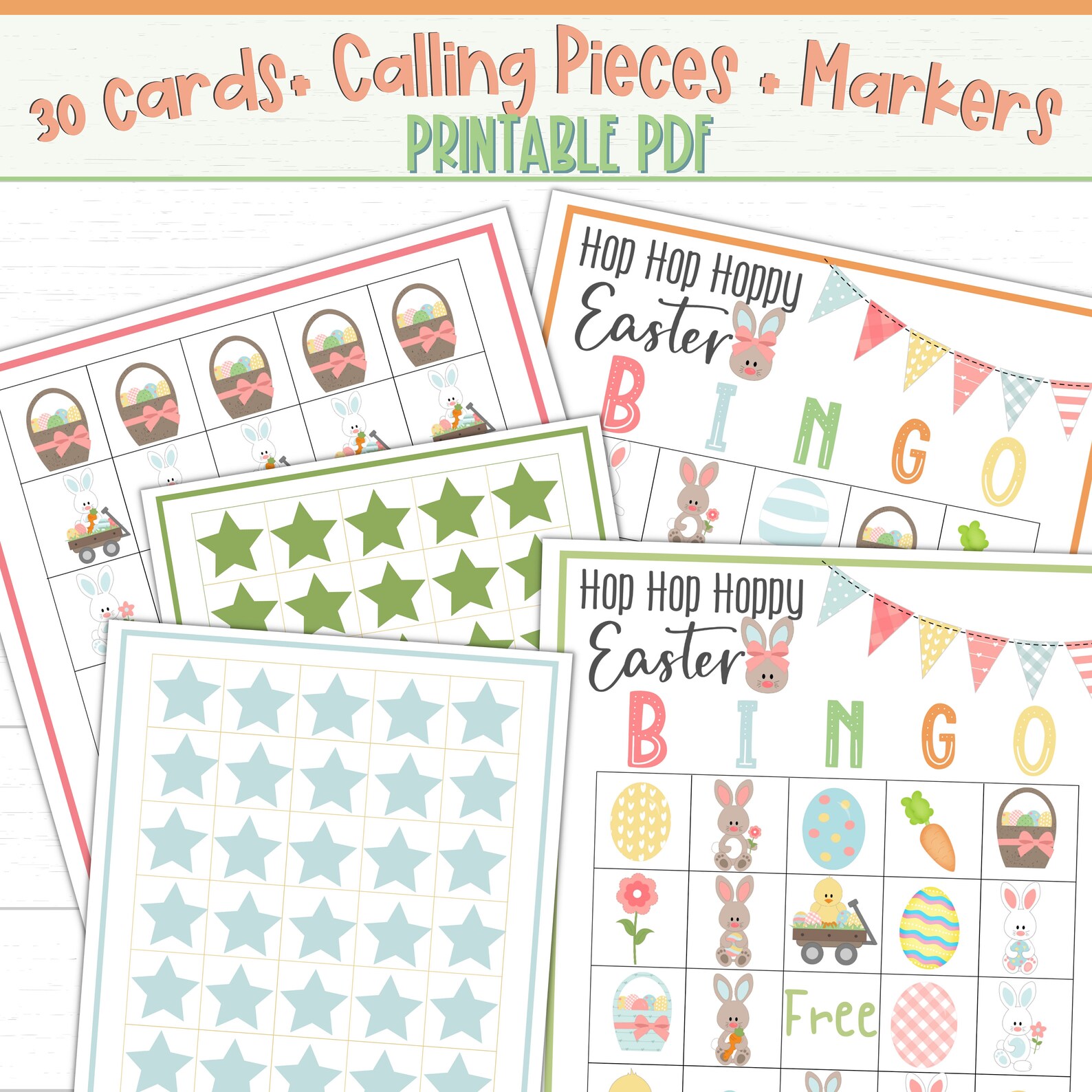 Easter Bingo 30 Bingo Cards Easter Activity Easter Game Printable Bingo ...