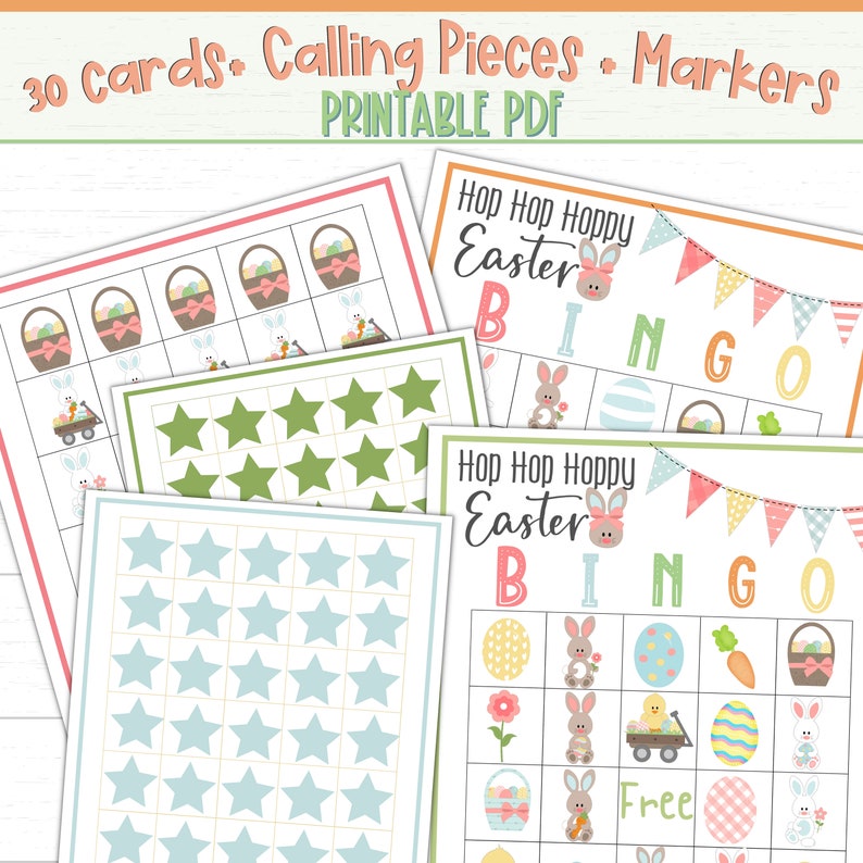 Printable Easter Bingo Game, Fun Easter Activities for Kids, Easter ...