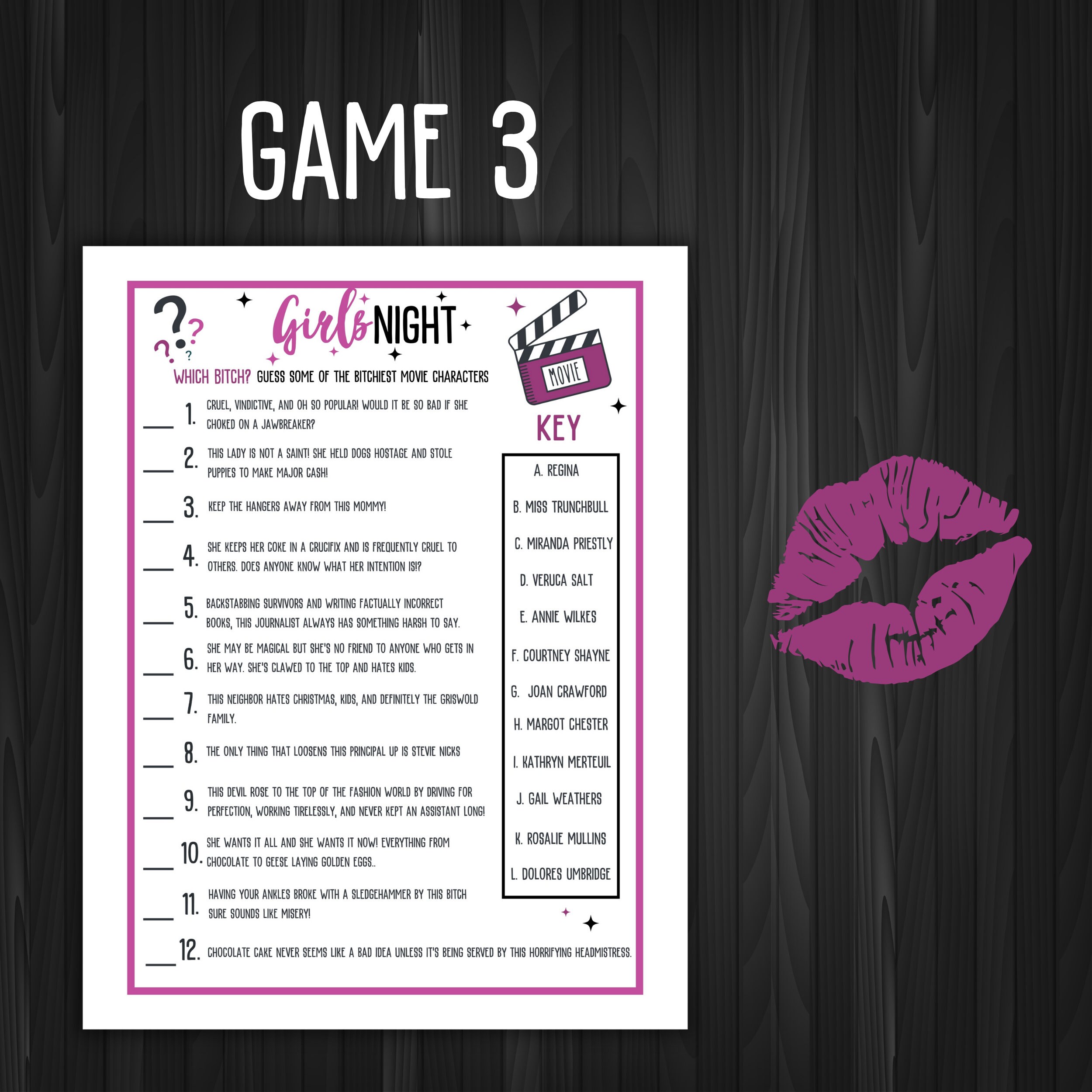 Girls Night Trivia Games | Ladies Night Game | Girls Night Out | Adult ...