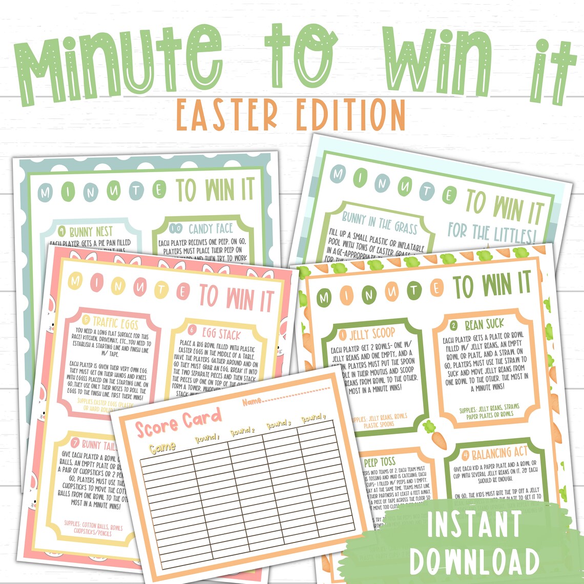 Easter Printable Game Easter Minute to Win It Kids Easter Activities ...