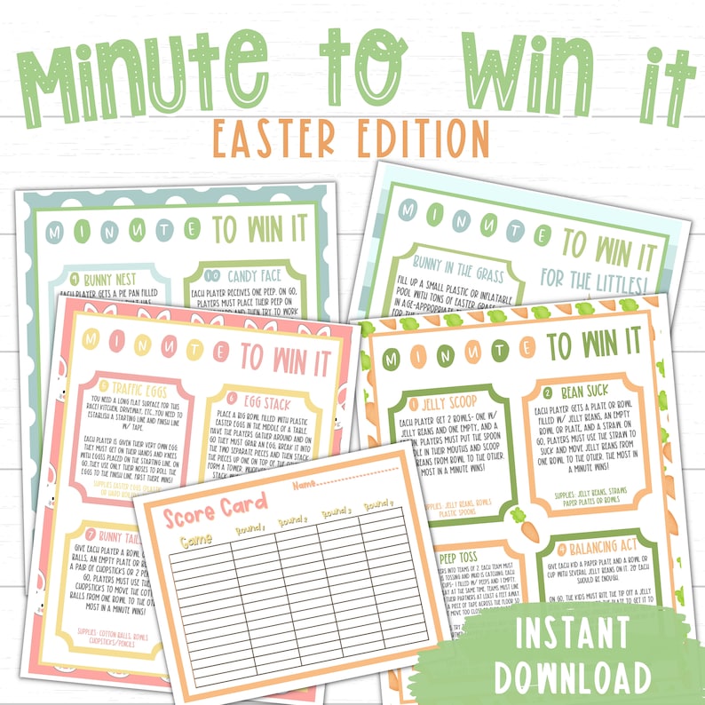 Easter Printable Game | Easter Minute to Win It | Kids Easter ...