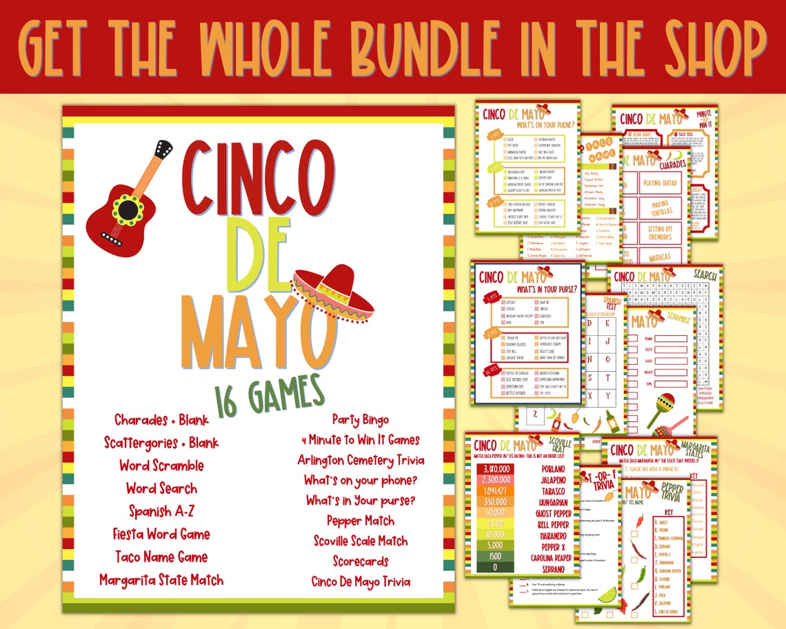 Cinco De Mayo Trivia Cinco De Mayo Party Games Hot Pepper Trivia ...