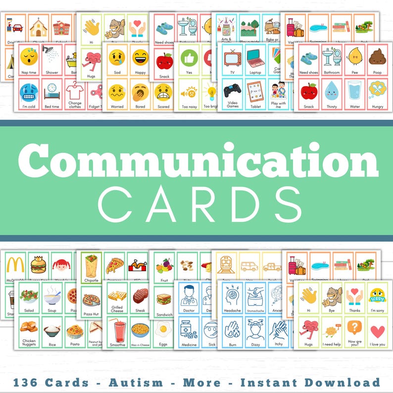 Communication Cards | Autism Communication | 136 Printable Autism ...