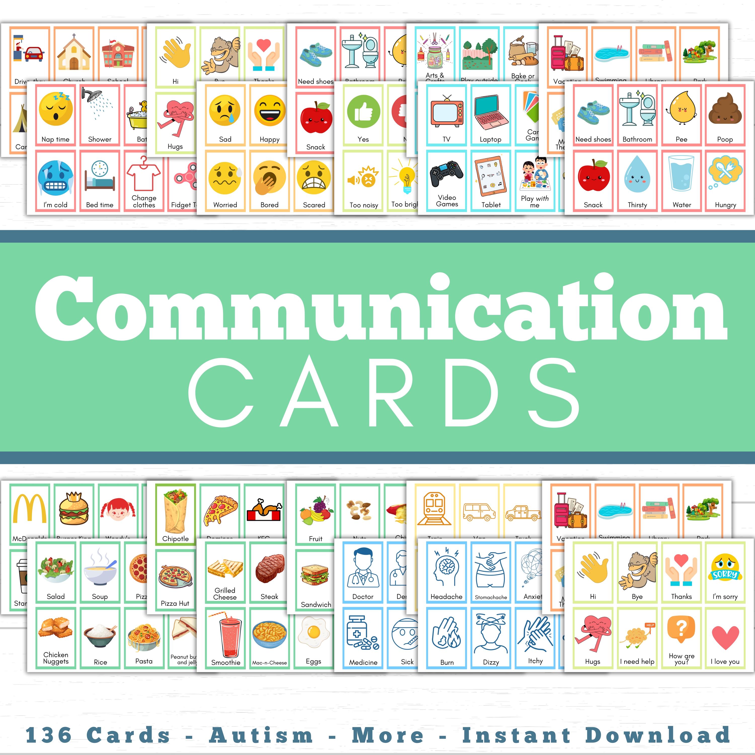 Communication Cards | Autism Communication | 136 Printable Autism ...
