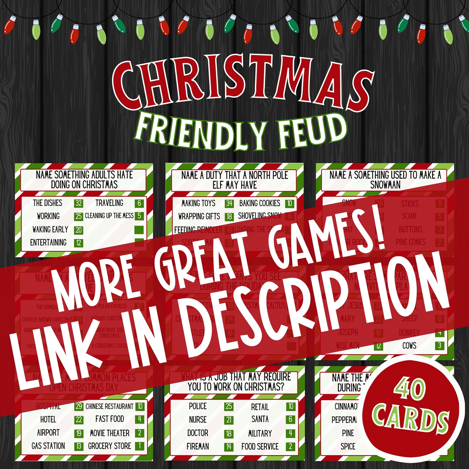 Christmas Finish the Lyrics Game Party Christmas Carols Game Finish the ...