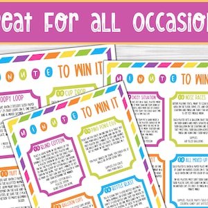 Minute to Win It, Party Game, Printable Party Game, Sleepover Game ...