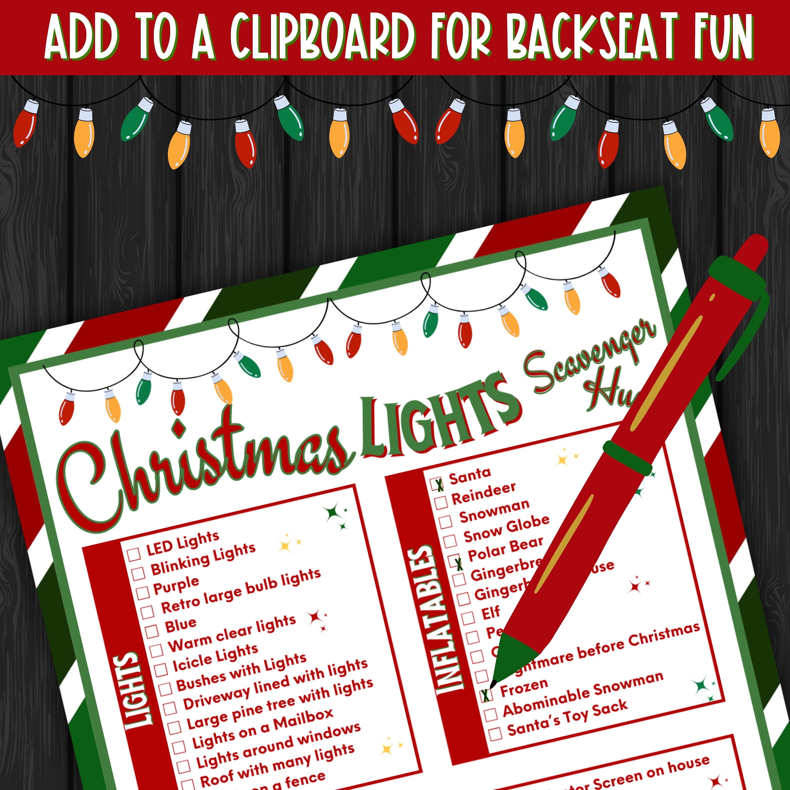 Christmas Scavenger Hunt | Christmas Lights Game | Christmas Party Game ...