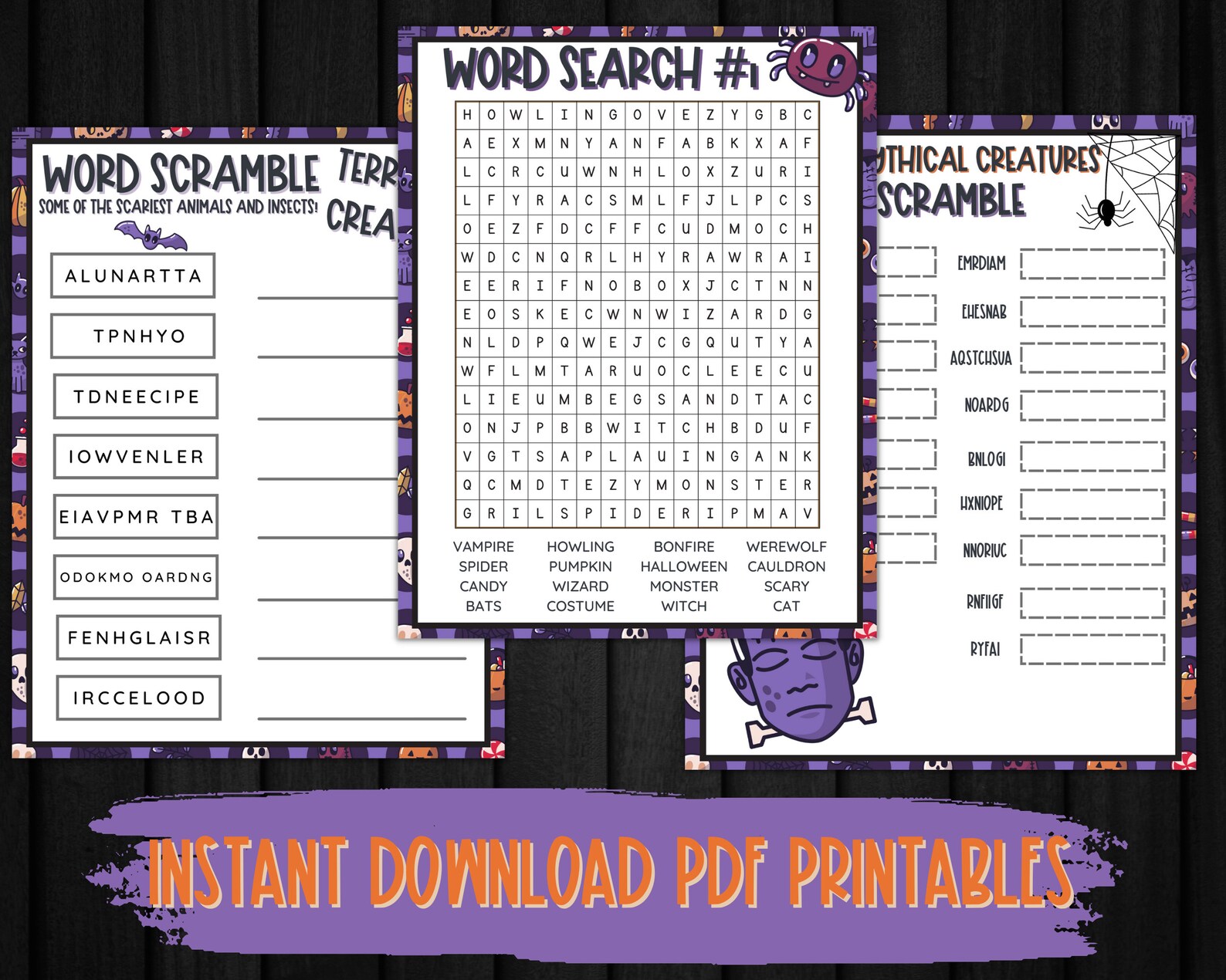 Printable Halloween Word Games, Halloween Word Scramble, Halloween Word ...