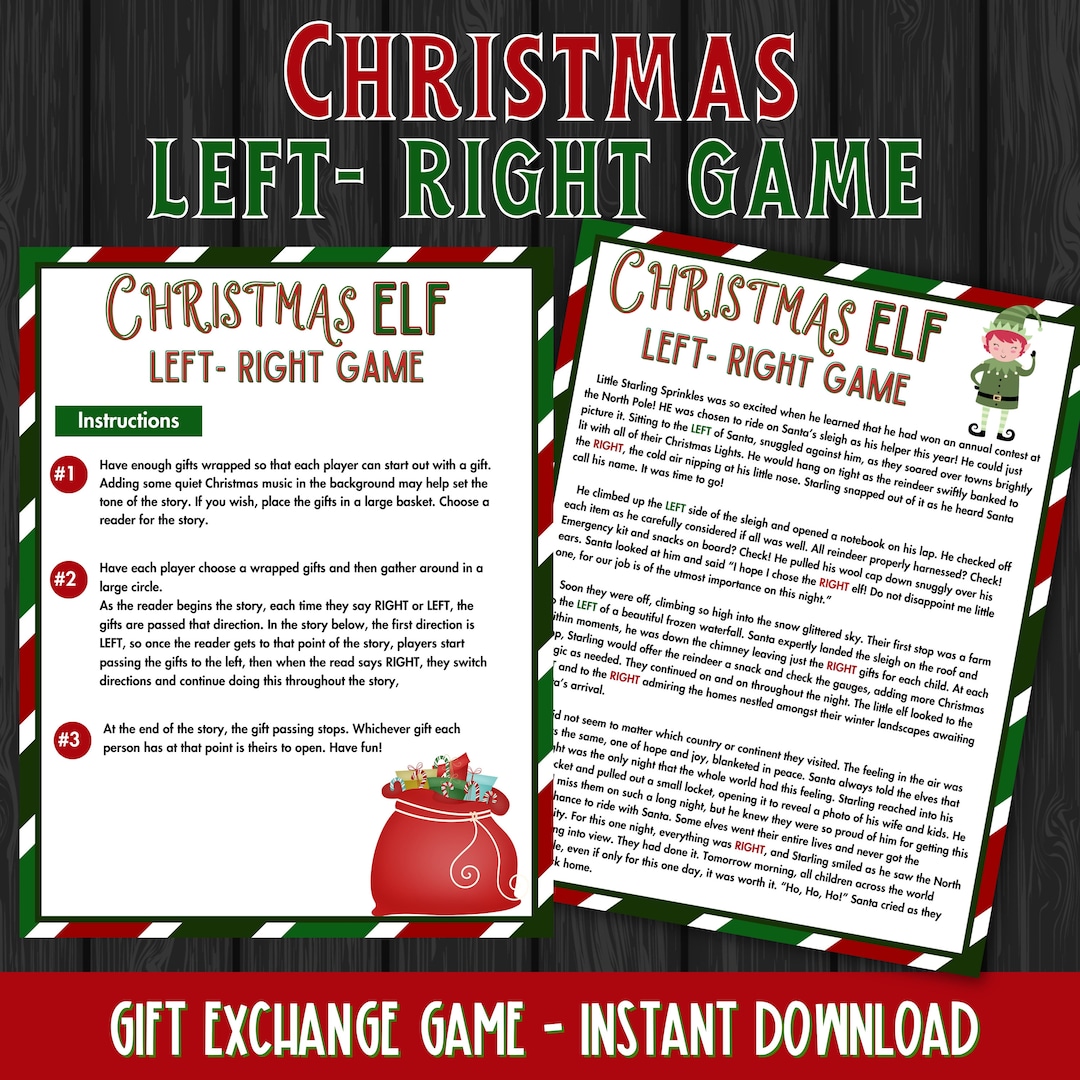 Left Right Game | Left Right Christmas Game | Christmas Exchange Game ...