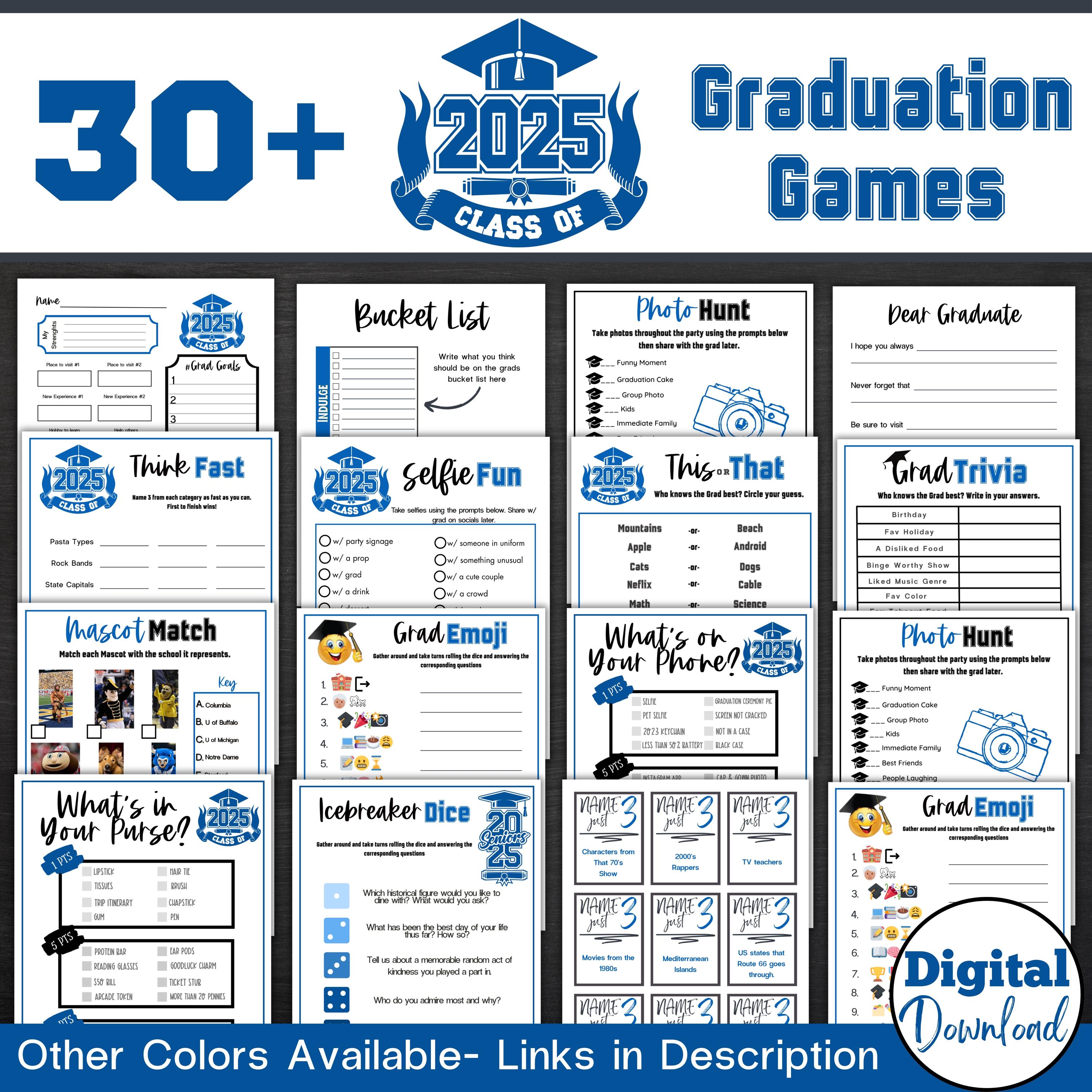 Graduation Party, Printable Graduation Party Games, 30+ Graduation ...