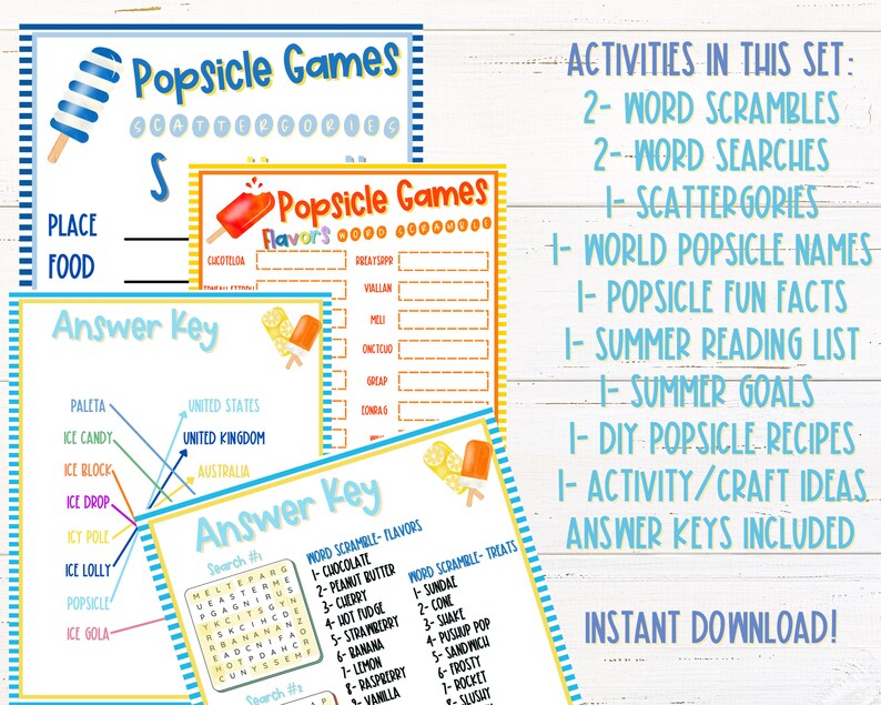 Kids Summer Activity Set | Kids Summer Games | Kid's Summer | Summer ...