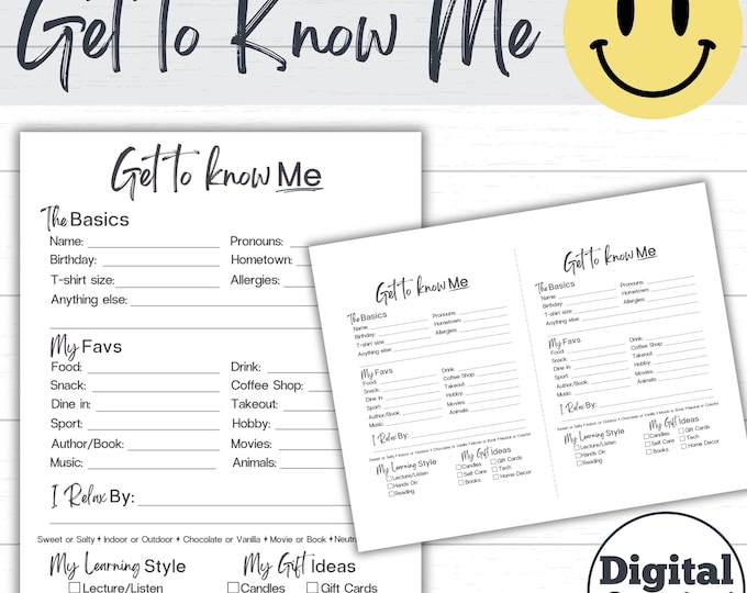 Get to Know Me | Get to Know Me Employee | Team Building Get to Know Me ...