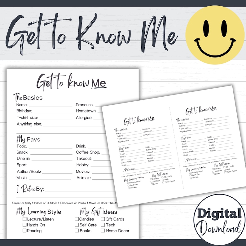 Get to Know Me | Get to Know Me Employee | Team Building Get to Know Me ...