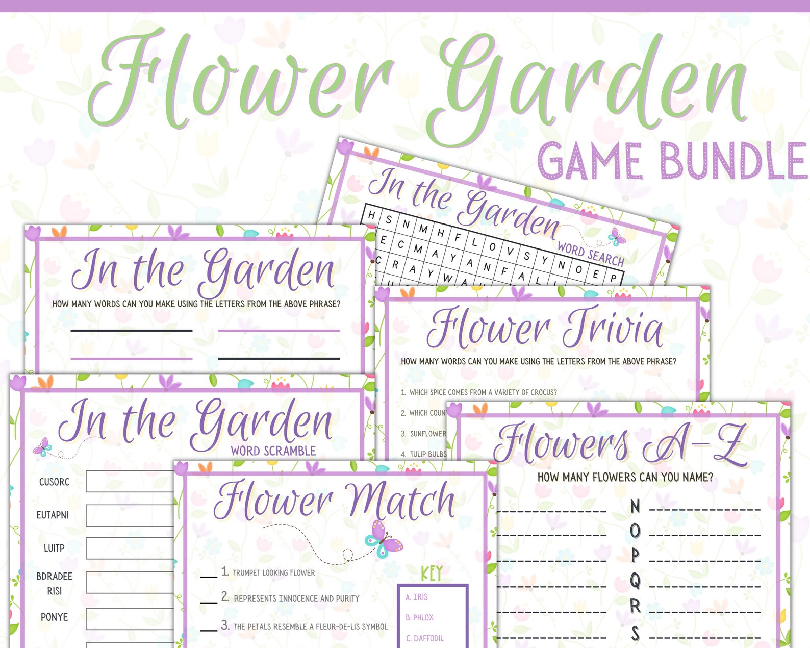 Spring Printable Games | Garden Printable Games | Spring Flower Games ...