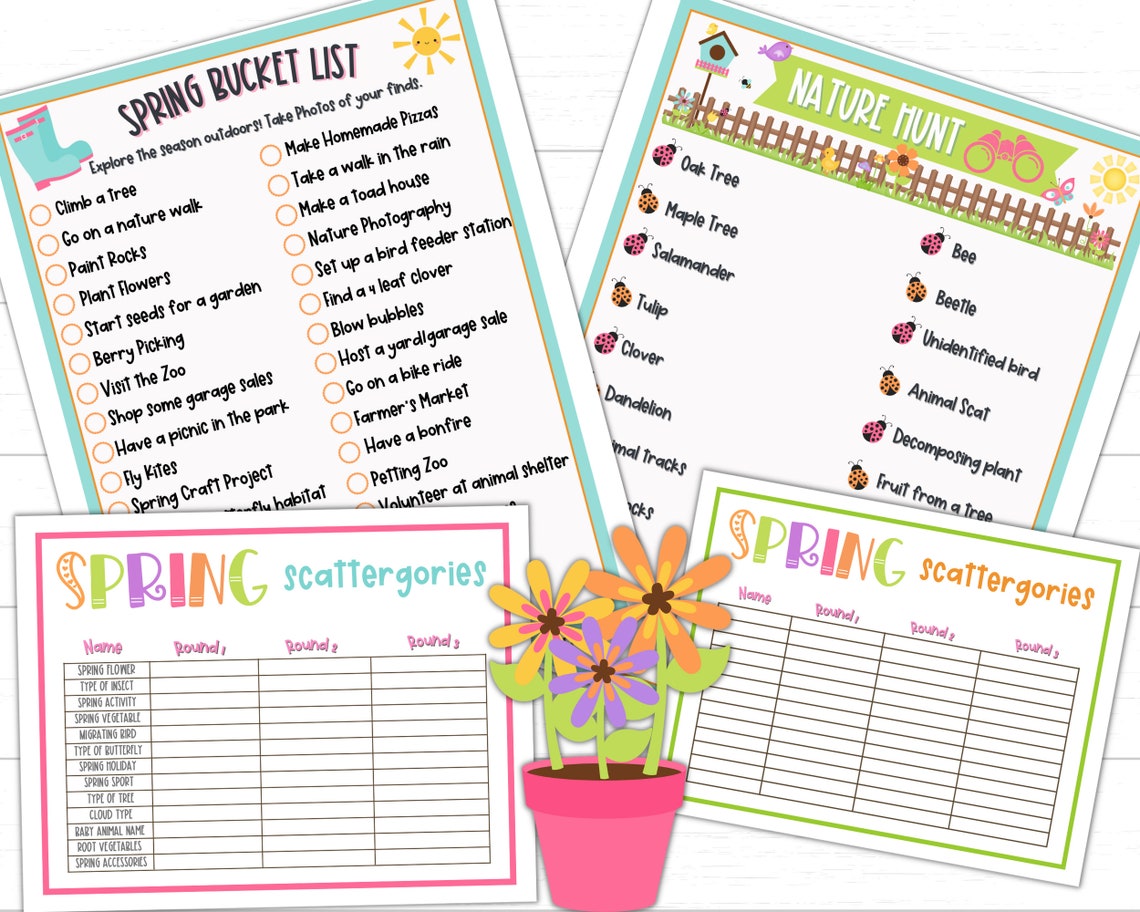 Spring Printable Game Bundle Spring Games for Kids Kids Spring ...
