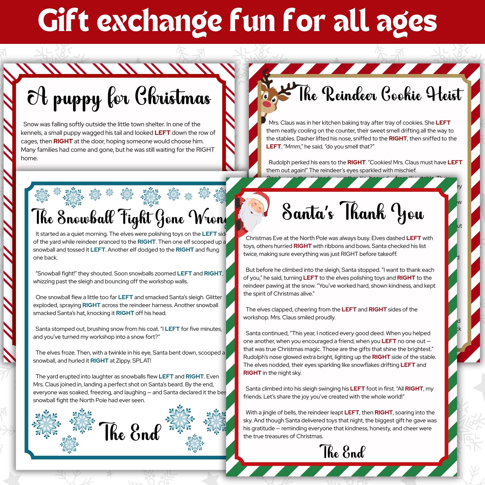 Pass the Prize, Christmas Gift Exchange Left Right Game for All Ages ...