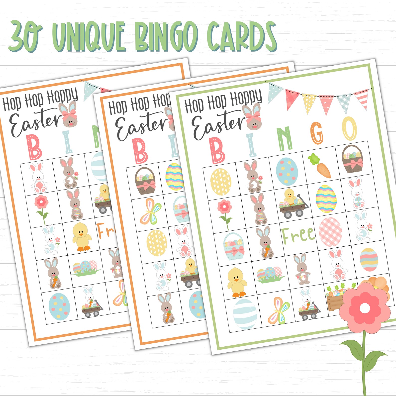 Printable Easter Bingo Game, Fun Easter Activities for Kids, Easter ...