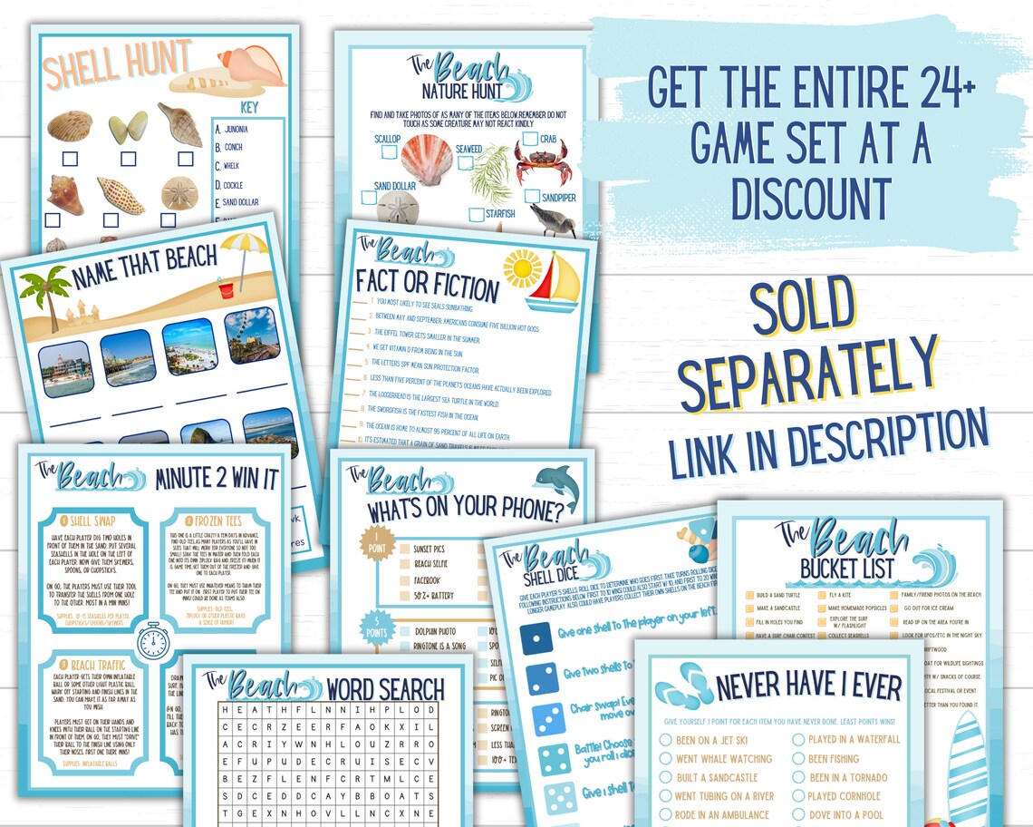 Beach Seashell Dice Game | Printable Summer Dice Game | Kids | Teen ...