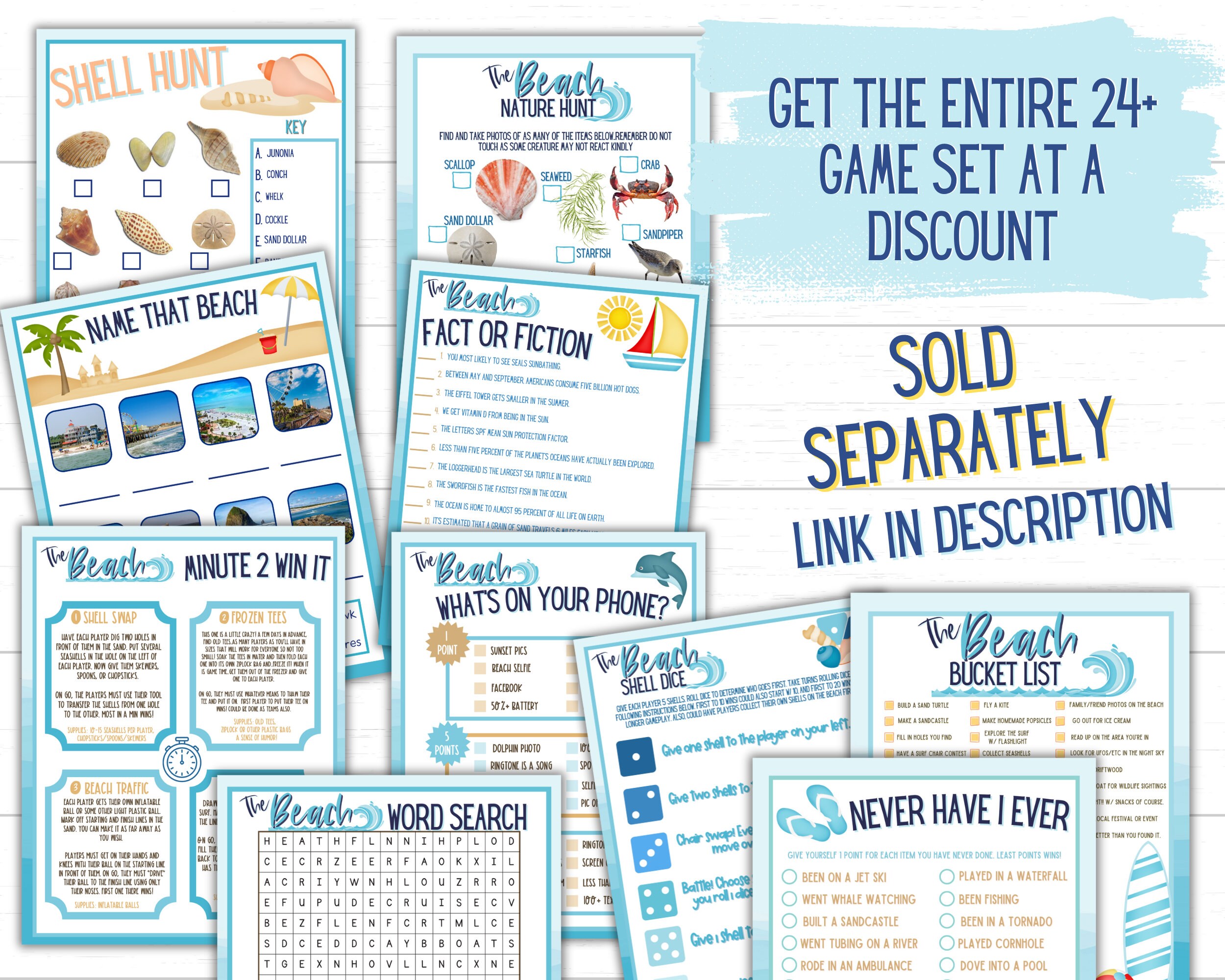 Beach Seashell Dice Game | Printable Summer Dice Game | Kids | Teen ...