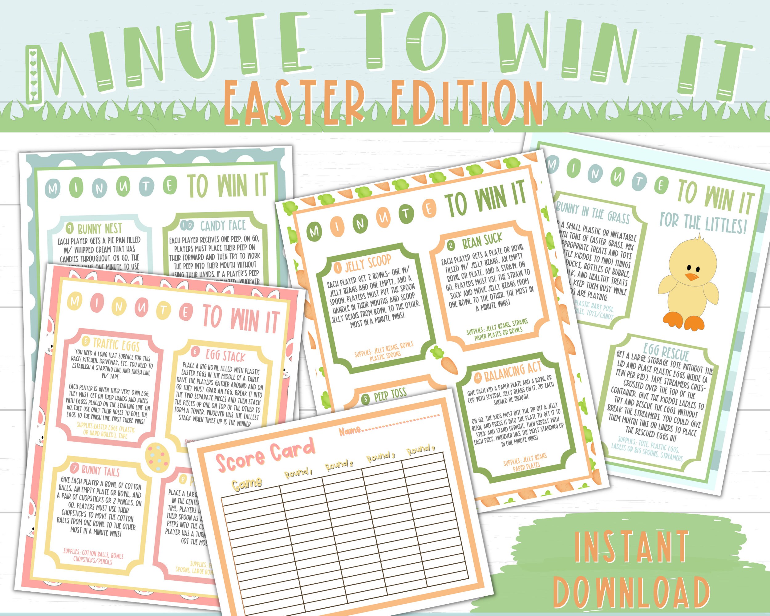 Easter Printable Game Easter Minute to Win It Kids Easter - Etsy