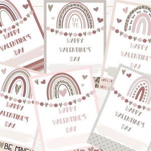 Kids Rainbow Valentine Cards Teen Class Valentines Kid's Valentines ...