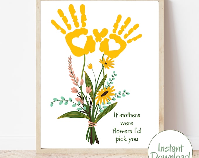 Mother's Day Handprint Art Craft, Mommy Grandmother Handprint ...