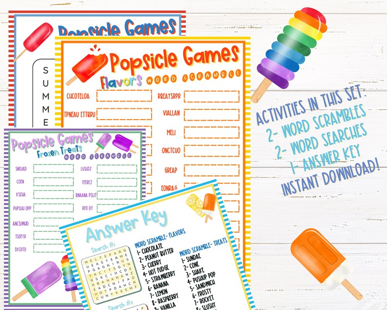 Kids Summer Activity Set | Kids Summer Games | Summer Word Games ...