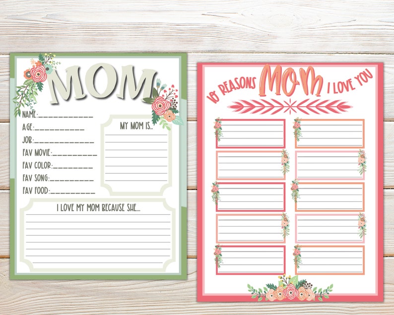 Mother's Day Activity | Printable Mother's Day Gift | All About Mom ...