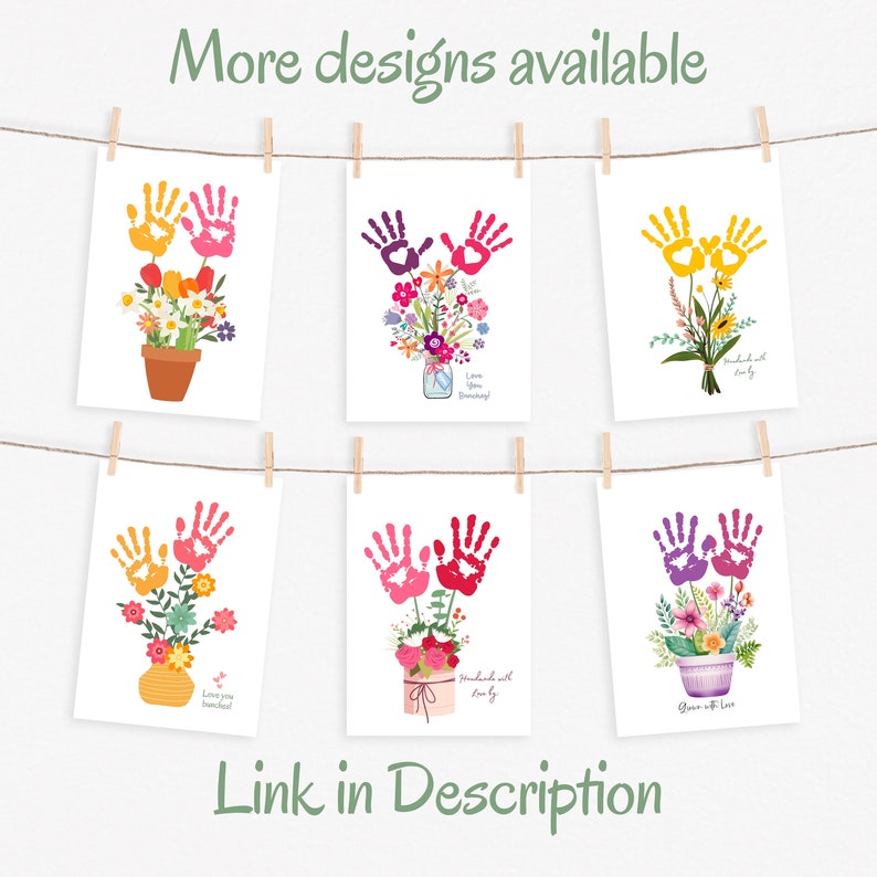 Mothers Day Handprint Printable Mother's Day Handprint Floral Art ...