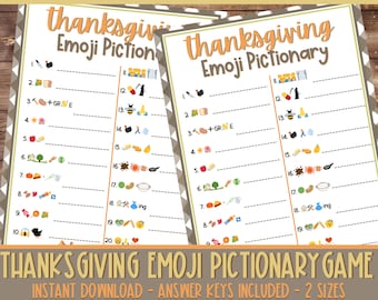 Thanksgiving Emoji Game | Printable Emoji Games | Thanksgiving Emoji ...