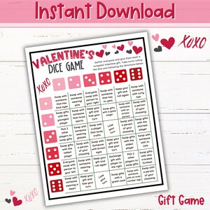 Valentines Dice Game | Valentine's Day Dice Activity | Two Printable ...