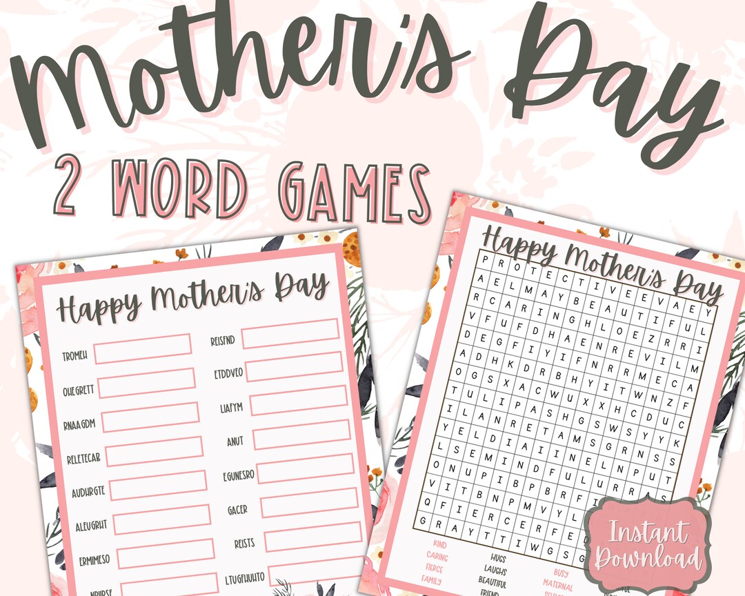 Mother's Word Game Set | Printable Mother's Day Game | Mother's Day ...