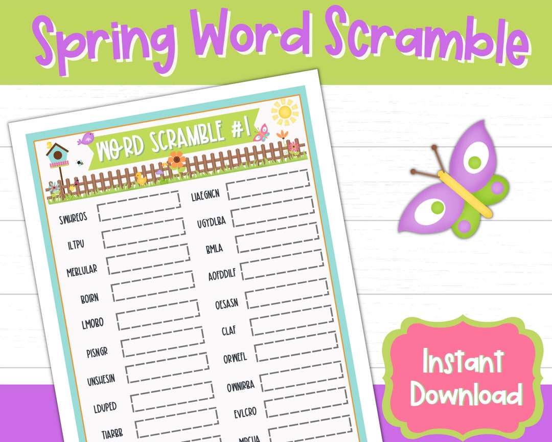 Spring Game for Kids | Printable Word Game | Spring Printable Game ...