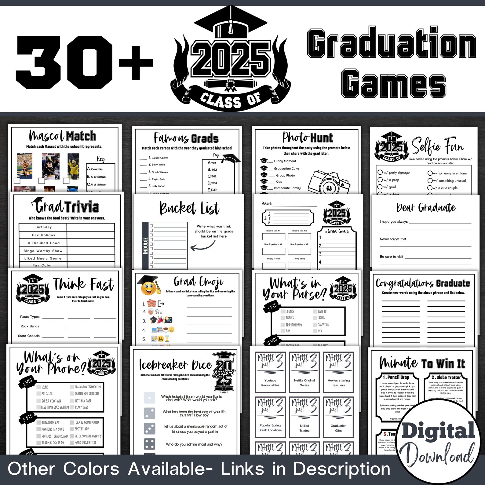 Graduation Party, Printable Graduation Party Games, 30+ Graduation ...