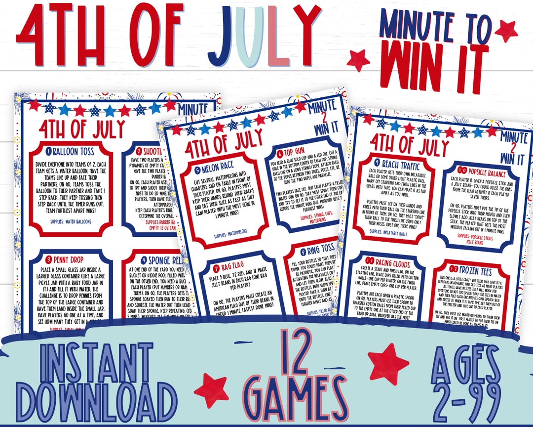 4th of July Minute to Win It | Independence Day Game | 4th of July ...